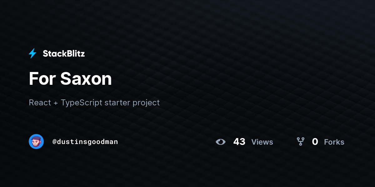 For Saxon - StackBlitz