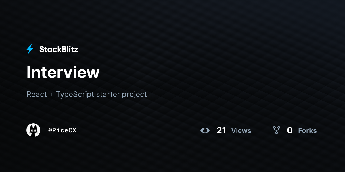 Interview - StackBlitz