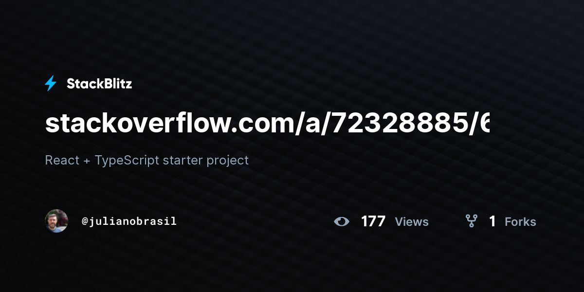 stackoverflow.com/a/72328885/6433166 - StackBlitz