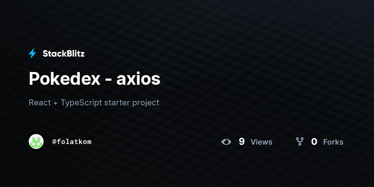 Pokedex - axios - StackBlitz