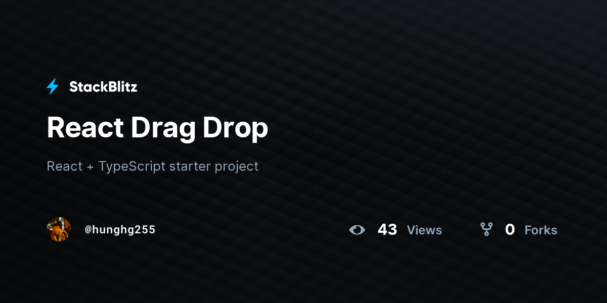 React Drag Drop - StackBlitz