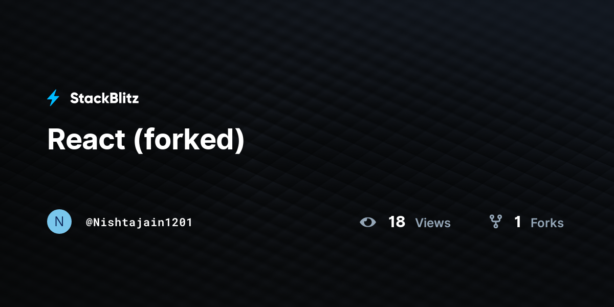 React (forked) - StackBlitz