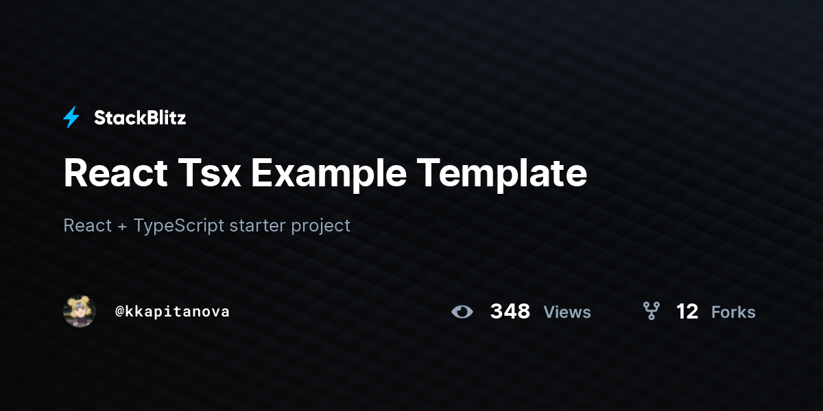 React Tsx Example Template - StackBlitz