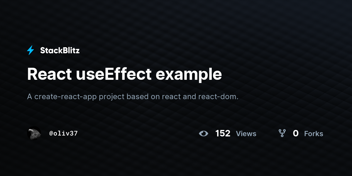 React useEffect example - StackBlitz
