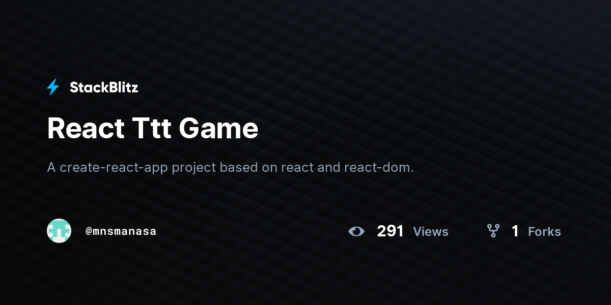 React Ttt Game - StackBlitz