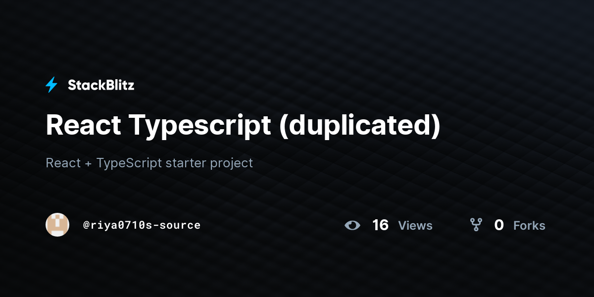 React Typescript Duplicated Stackblitz