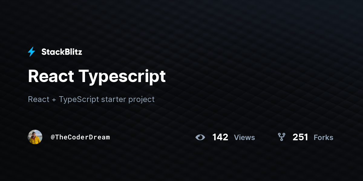React Typescript - StackBlitz