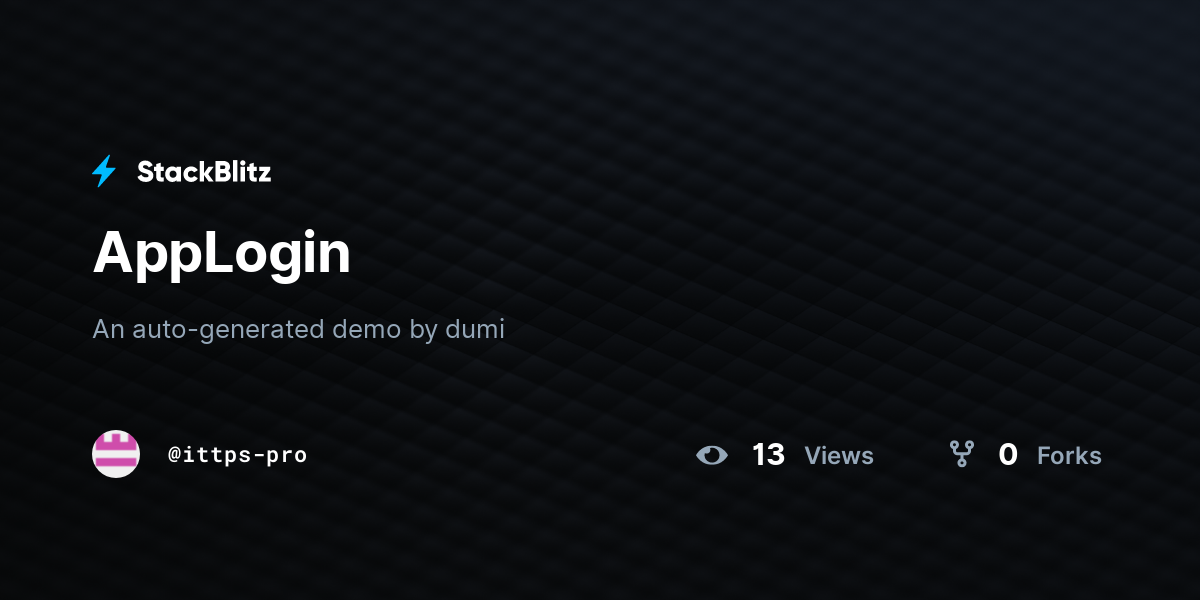 AppLogin - StackBlitz