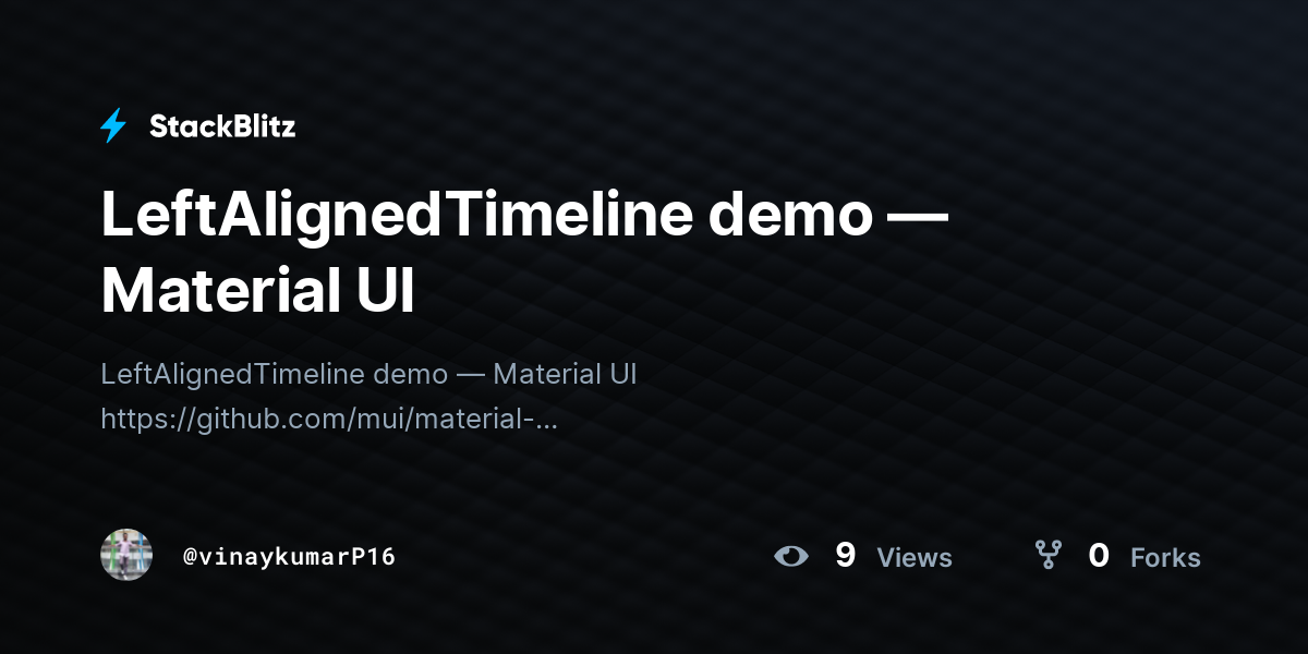 LeftAlignedTimeline demo — Material UI - StackBlitz