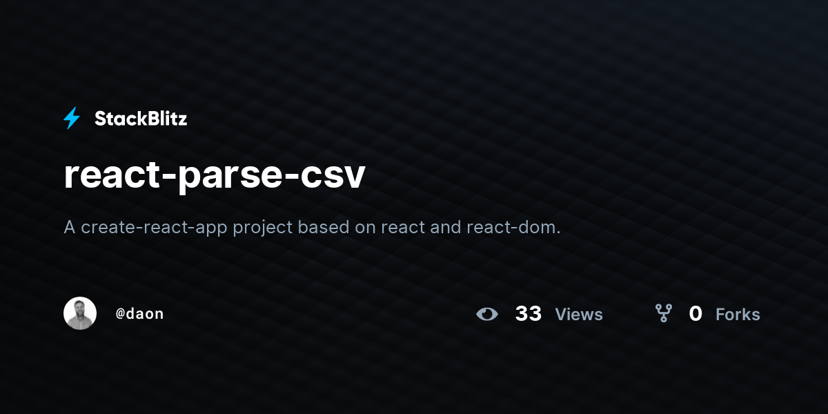 react-parse-csv - StackBlitz