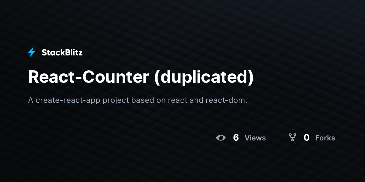 React-Counter (duplicated) - StackBlitz