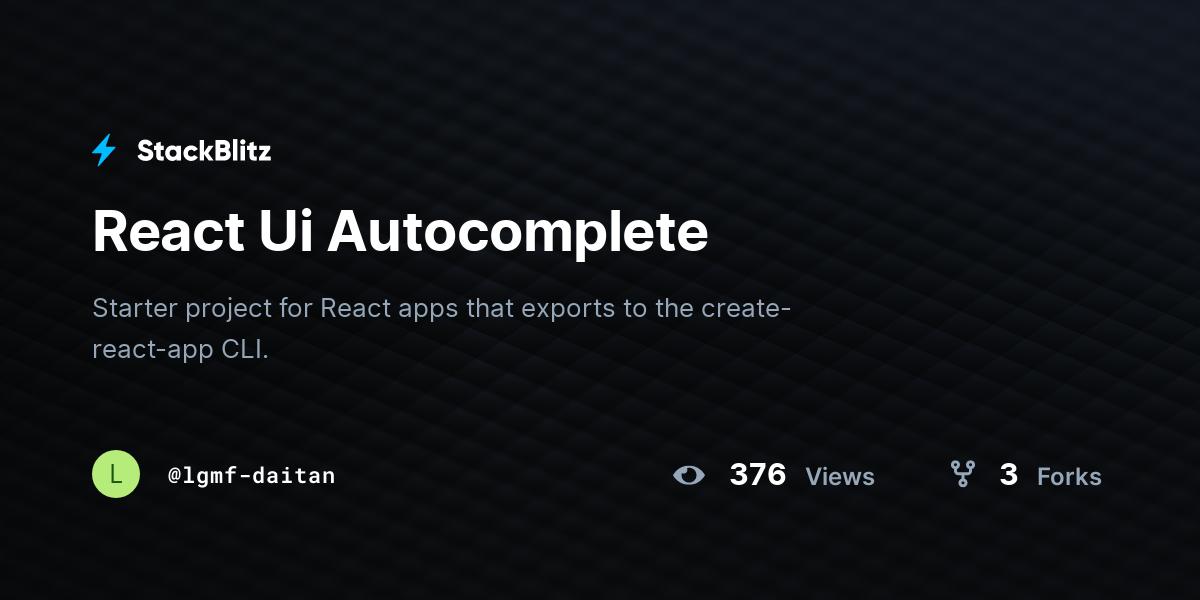 React Ui Autocomplete - StackBlitz