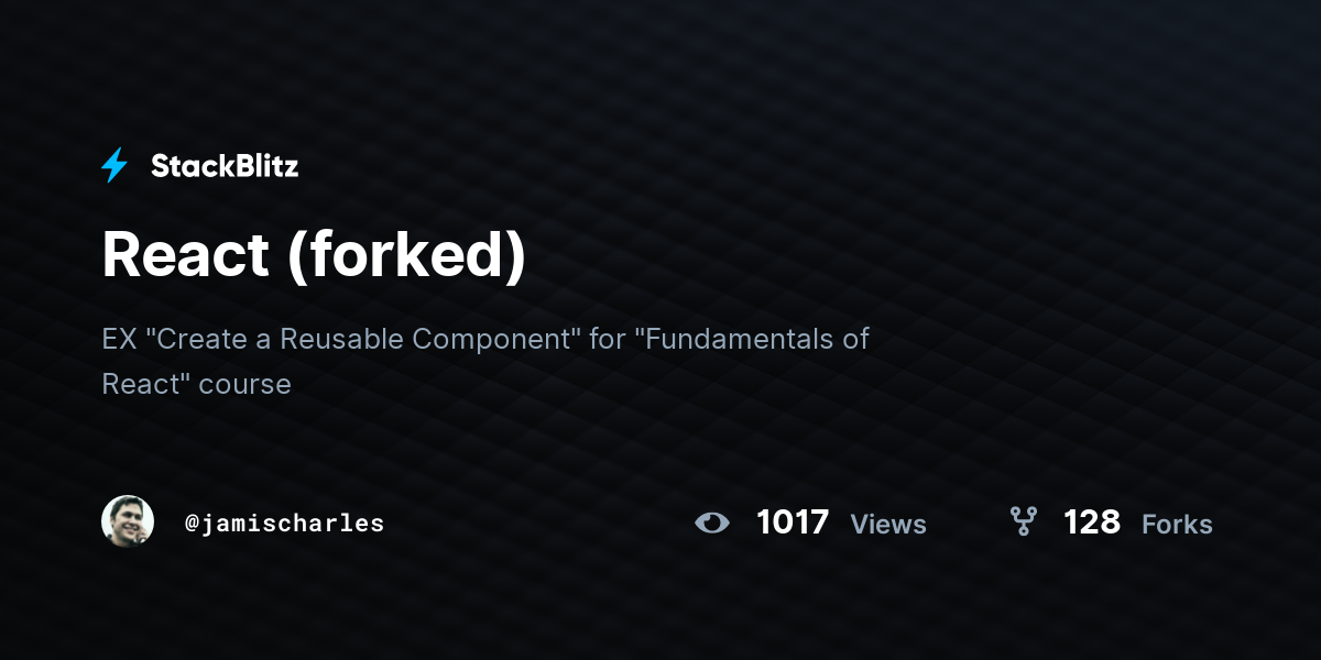React (forked) - StackBlitz