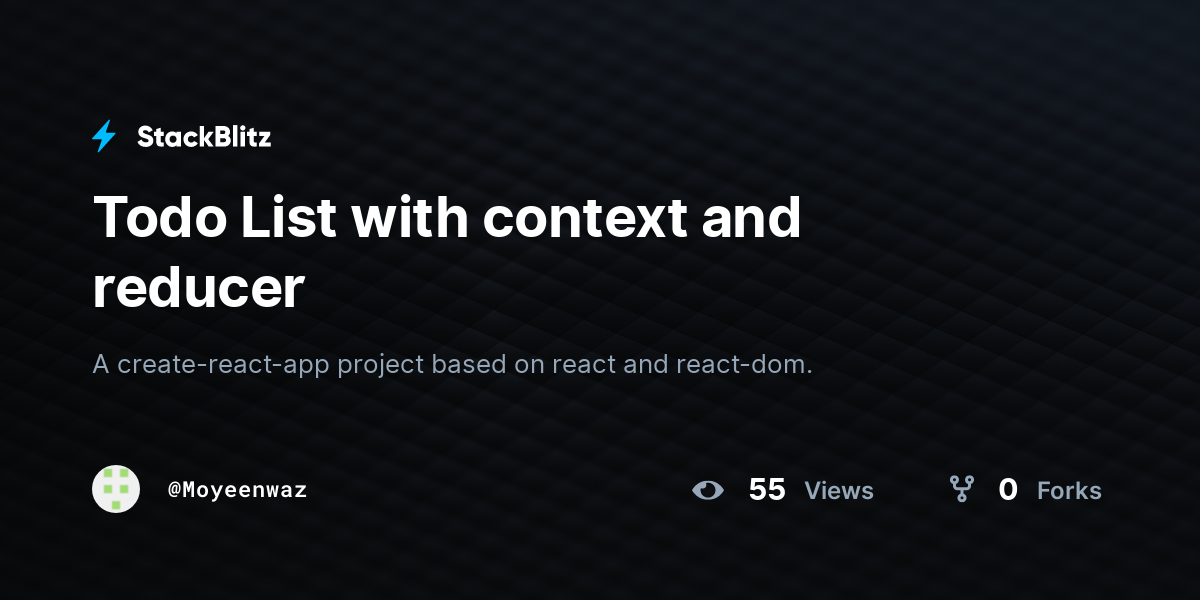 Todo List with context and reducer - StackBlitz
