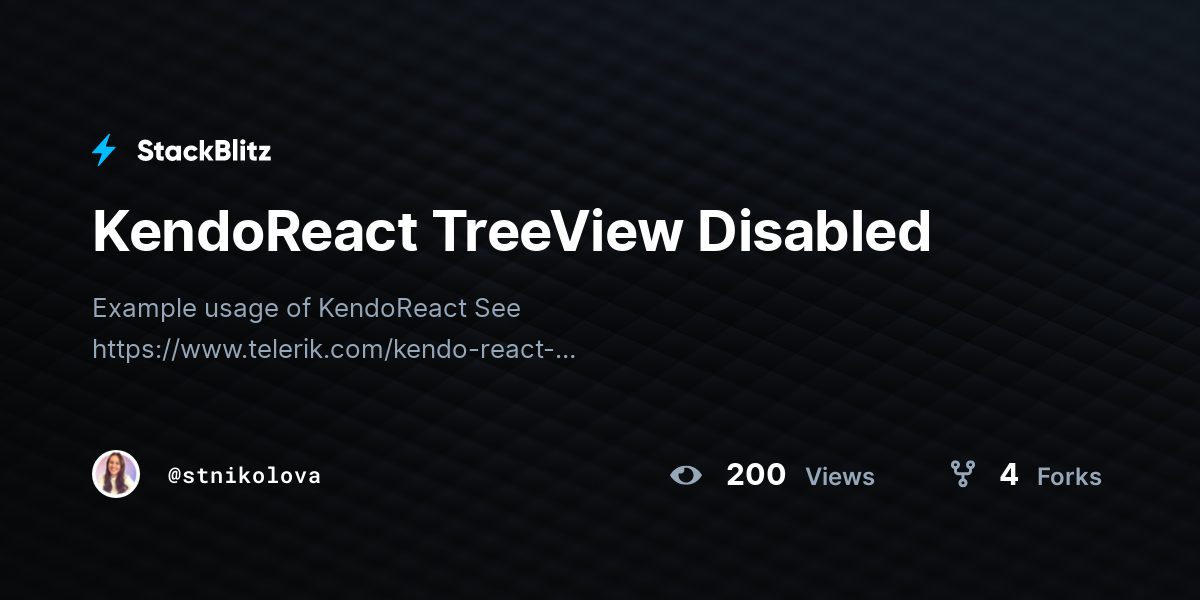 Kendoreact Treeview Disabled Stackblitz