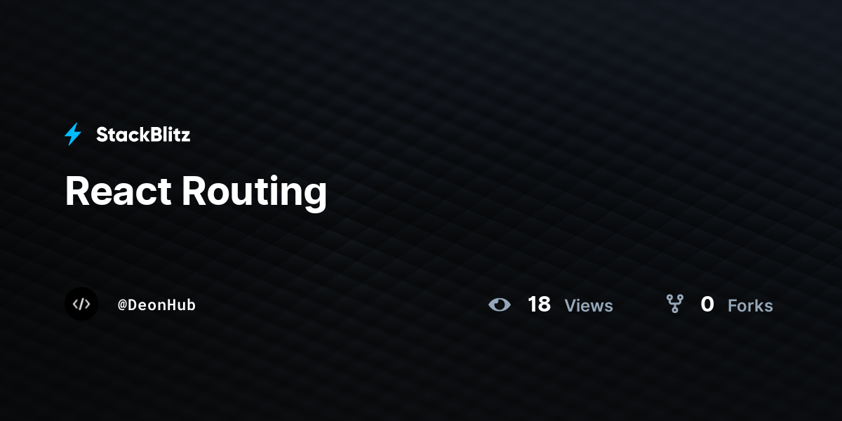 React Routing Stackblitz