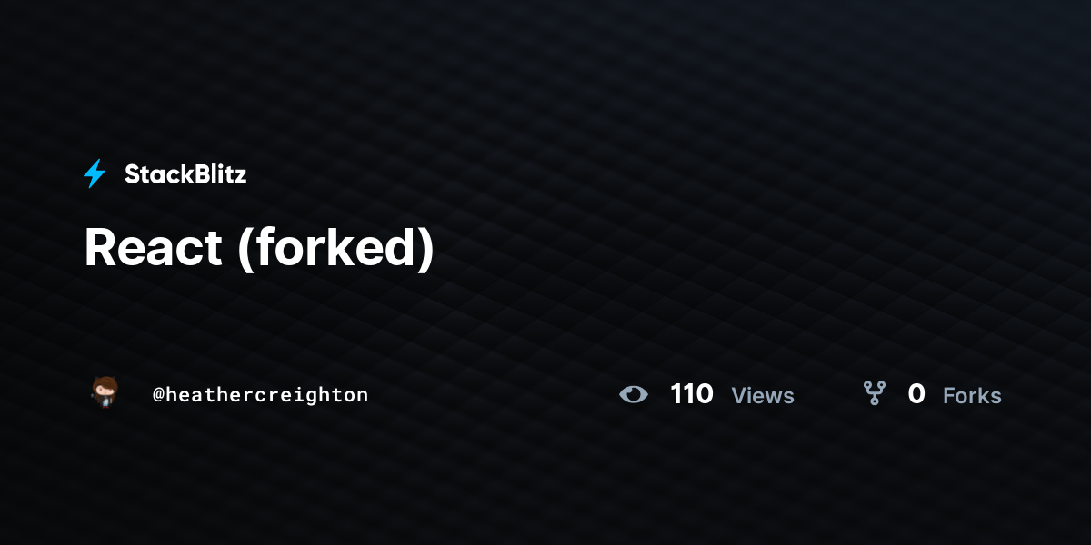 React (forked) - StackBlitz