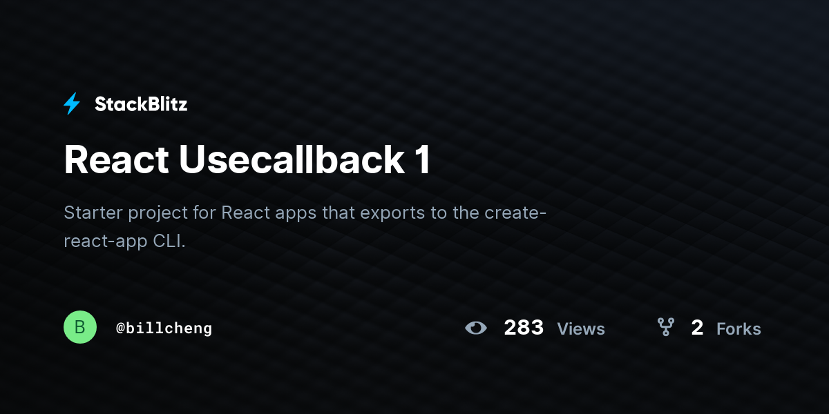 React Usecallback 1 - StackBlitz