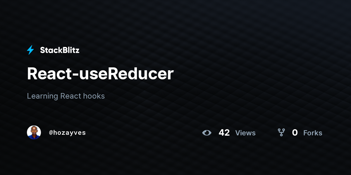 React-useReducer - StackBlitz