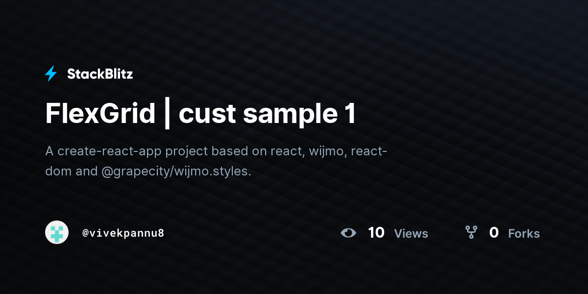 FlexGrid | cust sample 1 - StackBlitz FlexGrid | cust sample 1 - StackBlitz