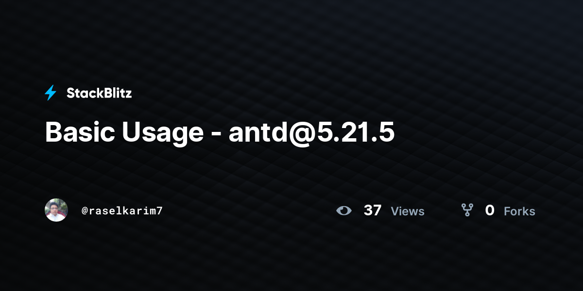 Basic Usage - antd@5.21.5 - StackBlitz