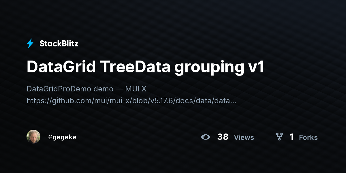 DataGrid TreeData grouping v1 - StackBlitz DataGrid TreeData grouping v1 - StackBlitz