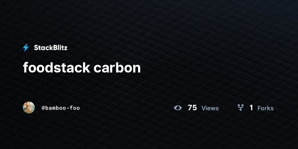 foodstack carbon - StackBlitz