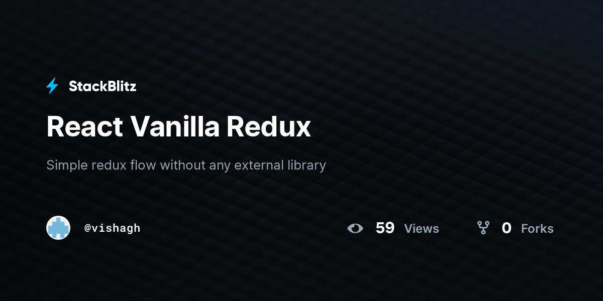React Vanilla Redux - StackBlitz