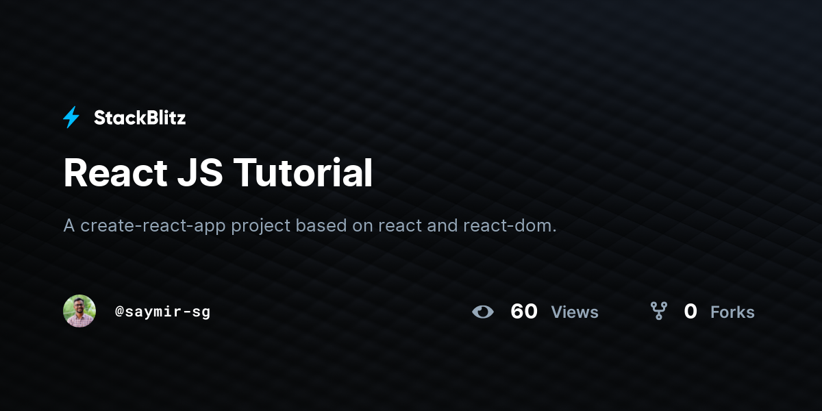 React JS Tutorial - StackBlitz