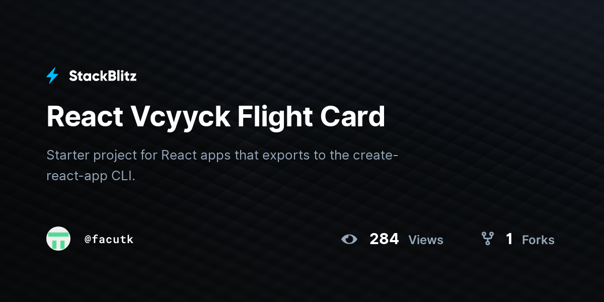 React Vcyyck Flight Card - StackBlitz