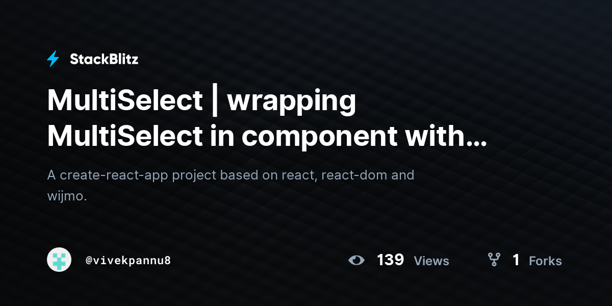MultiSelect | wrapping MultiSelect in component with state update ... MultiSelect | wrapping MultiSelect in component with state update ...