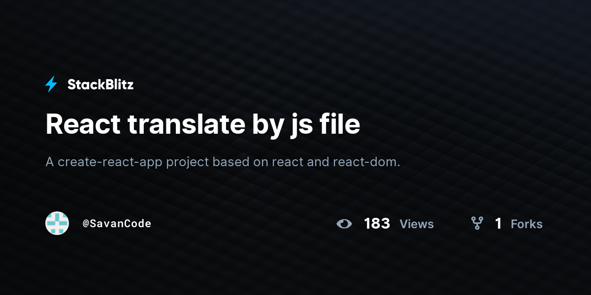 React translate by js file - StackBlitz