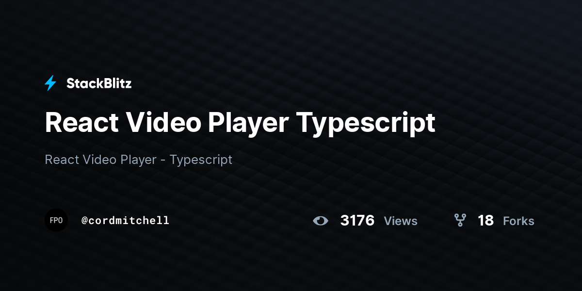 React Video Player Typescript - StackBlitz