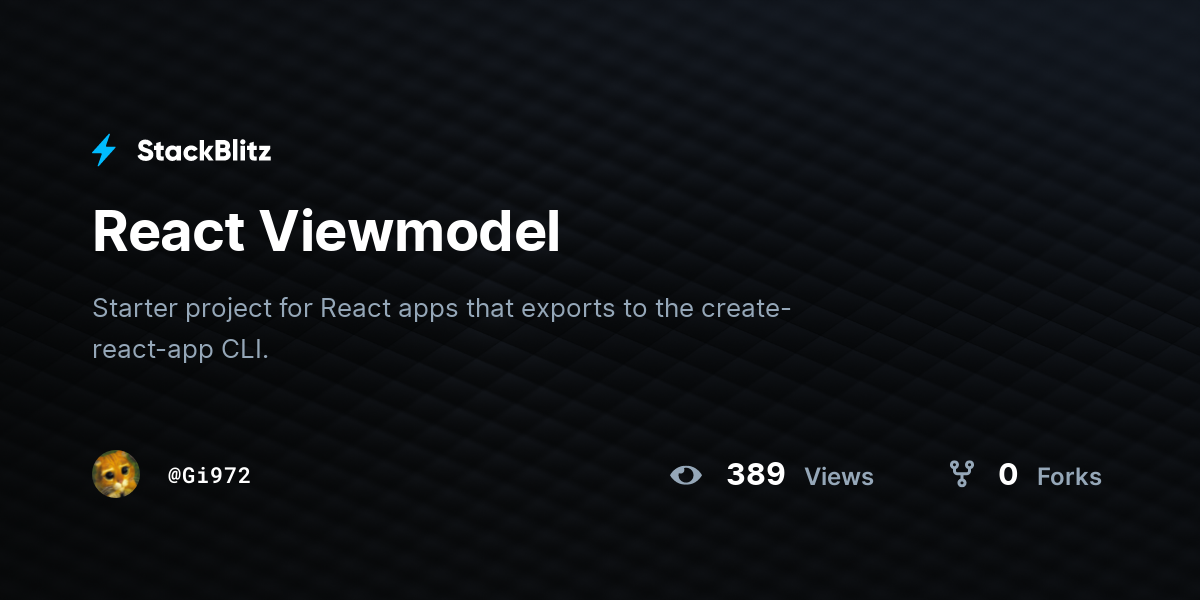 React Viewmodel - StackBlitz