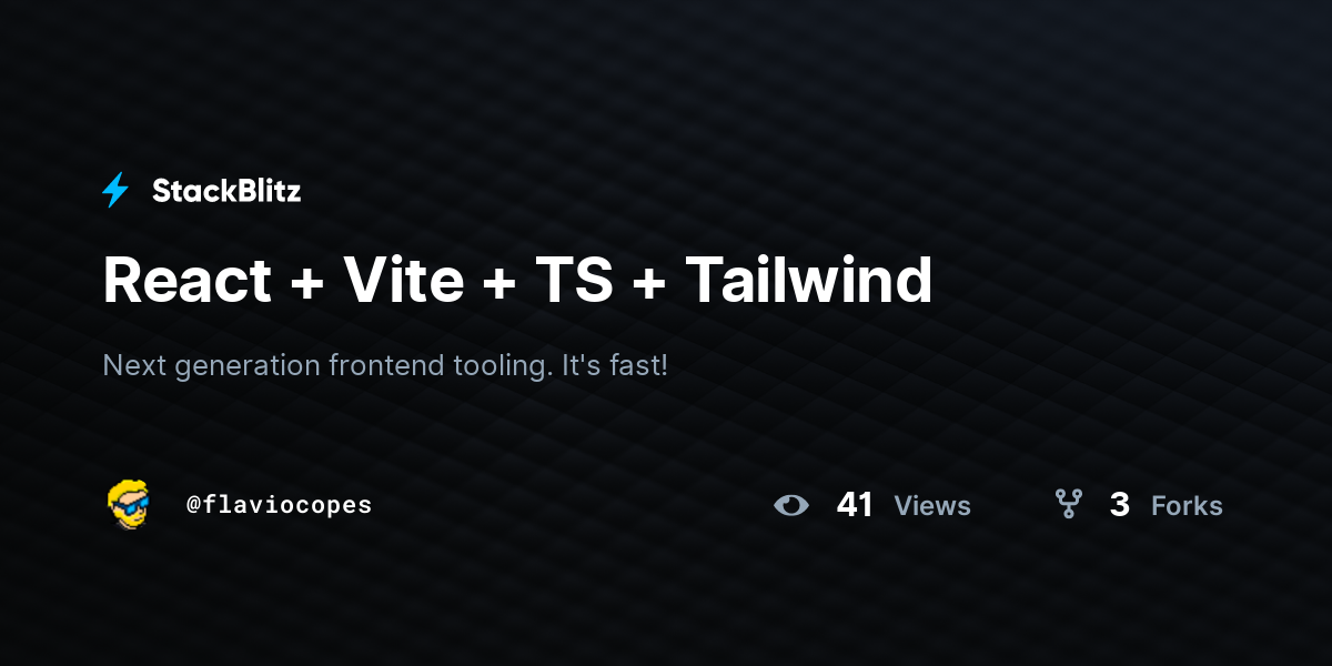 React + Vite + TS + Tailwind - StackBlitz