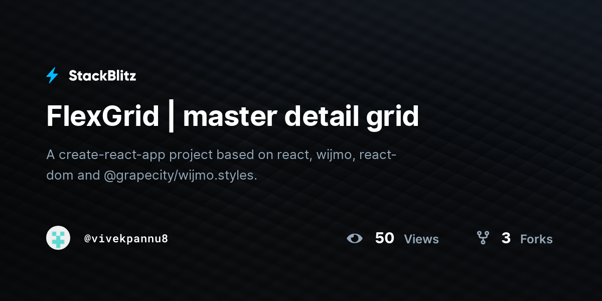 FlexGrid | master detail grid - StackBlitz