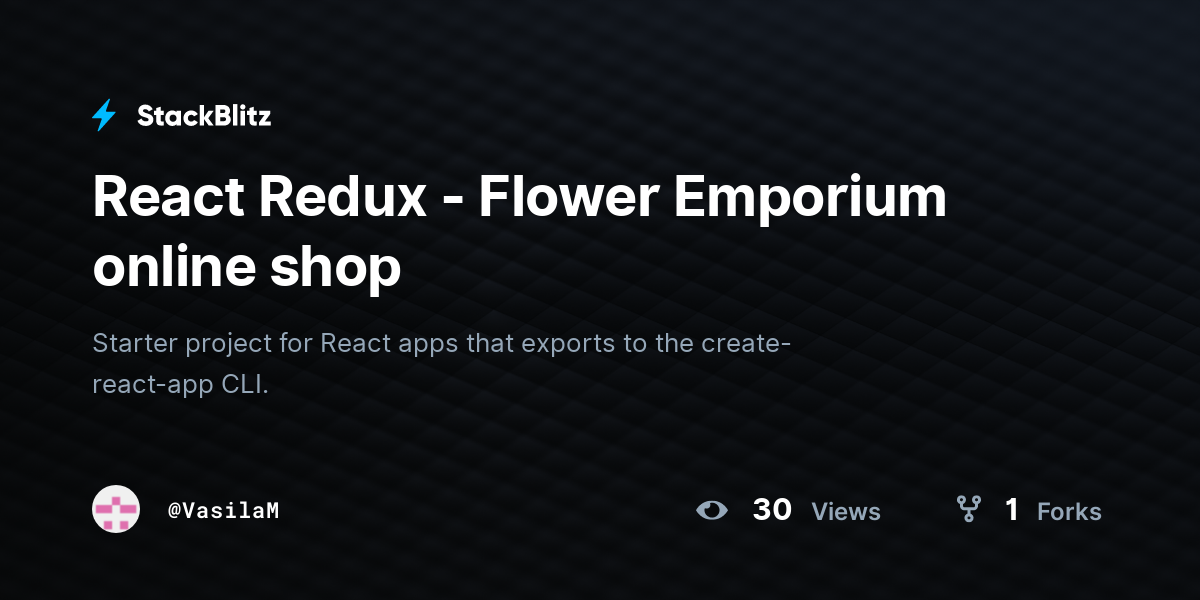 React Redux - Flower Emporium online shop - StackBlitz