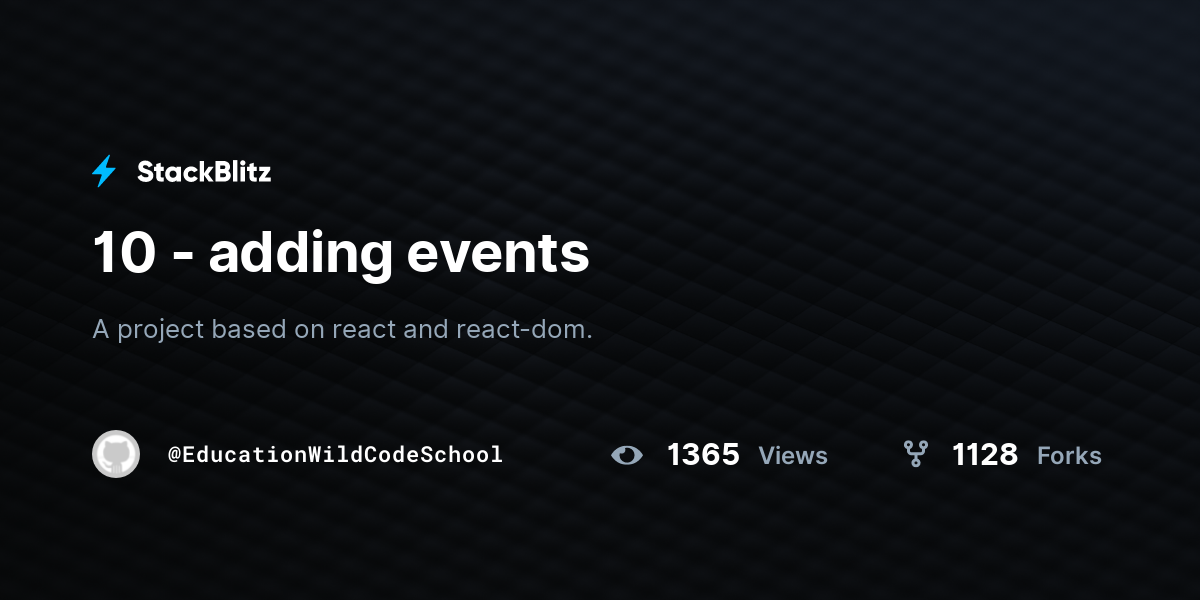 10 - adding events - StackBlitz