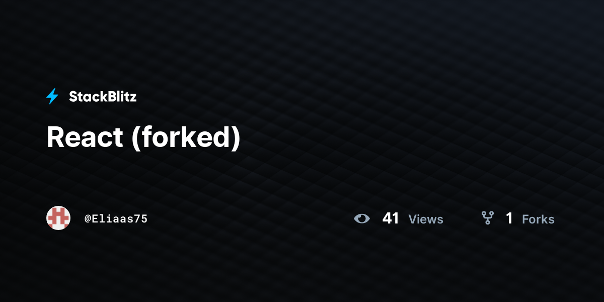 React Forked Stackblitz 
