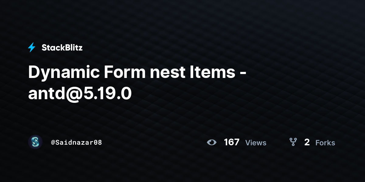 Dynamic Form nest Items - antd@5.19.0 - StackBlitz