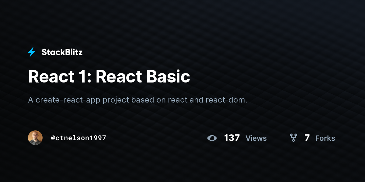 React 1: React Basic - StackBlitz