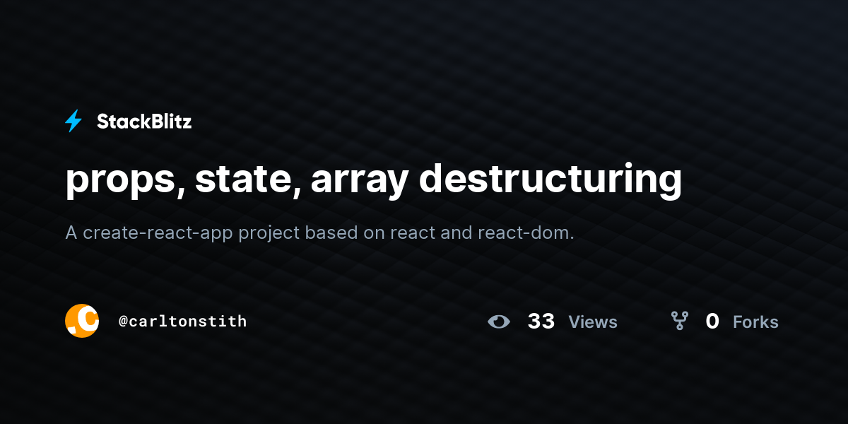 Props State Array Destructuring Stackblitz 
