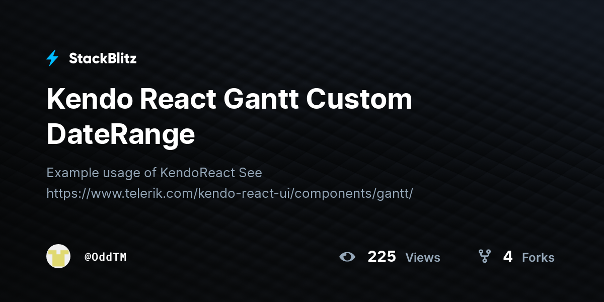Kendo React Gantt Custom DateRange - StackBlitz