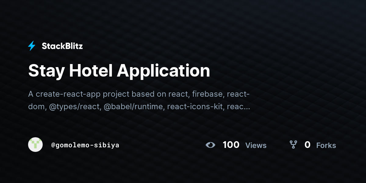 Stay Hotel Application - StackBlitz