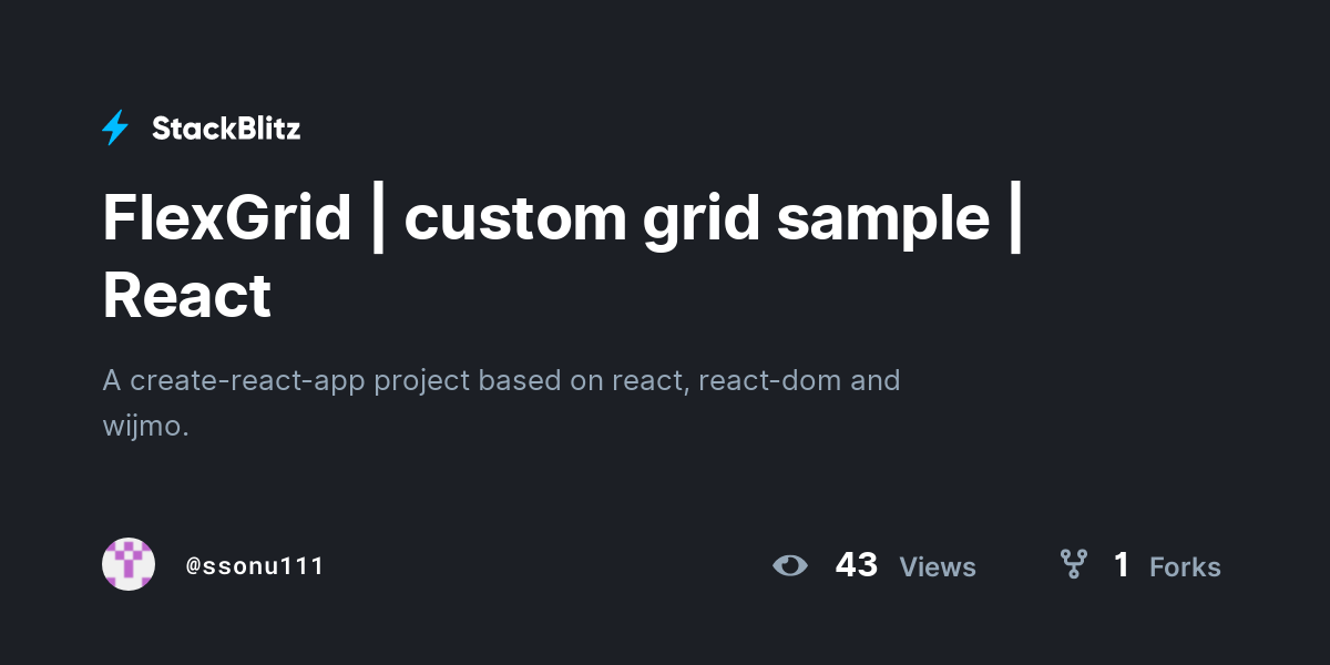 FlexGrid | custom grid sample | React - StackBlitz FlexGrid | custom grid sample | React - StackBlitz