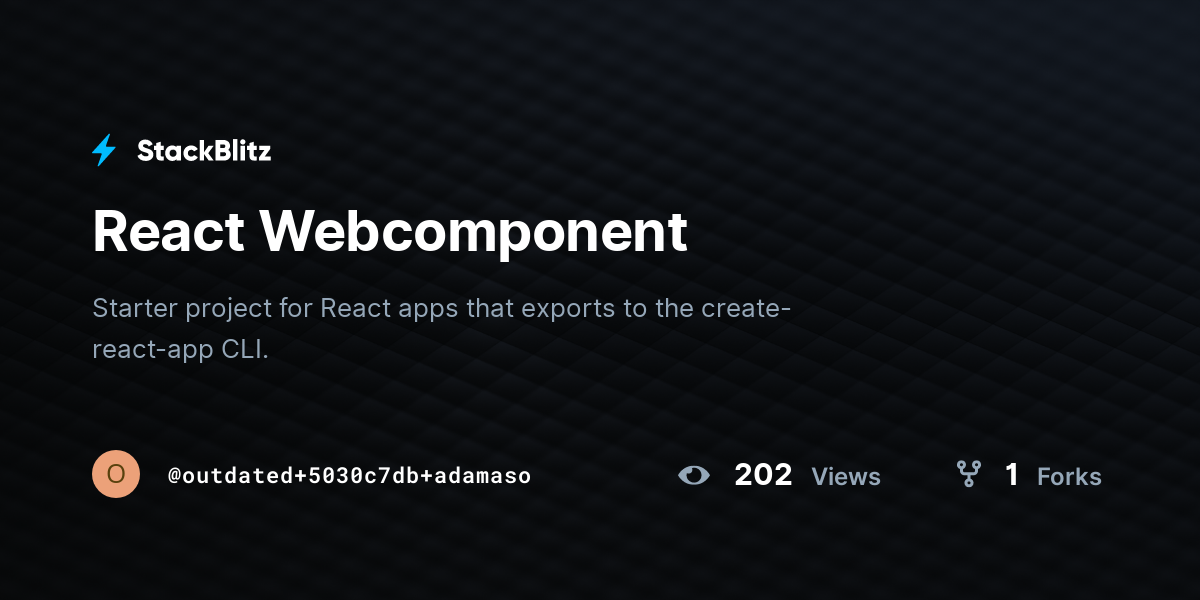 React Webcomponent Stackblitz