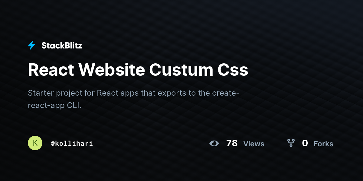 React Website Custum Css - StackBlitz