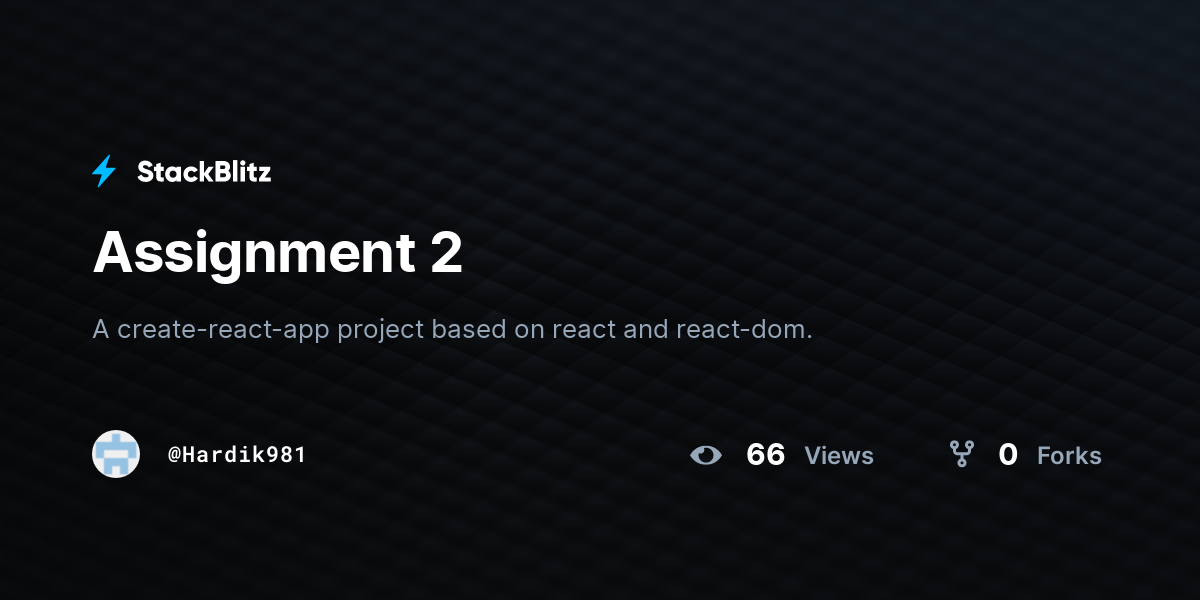 Assignment 2 - StackBlitz