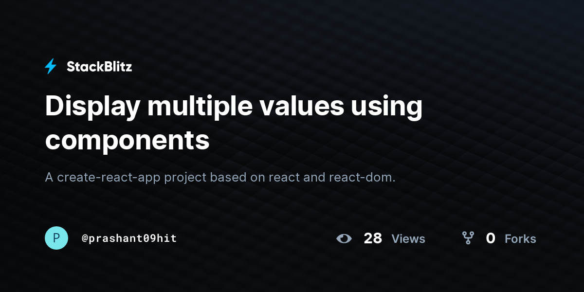 Display multiple values using components - StackBlitz