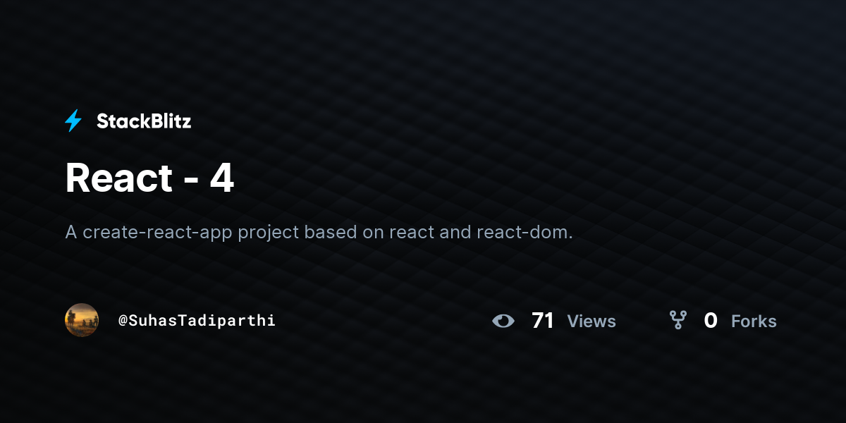 React - 4 - StackBlitz